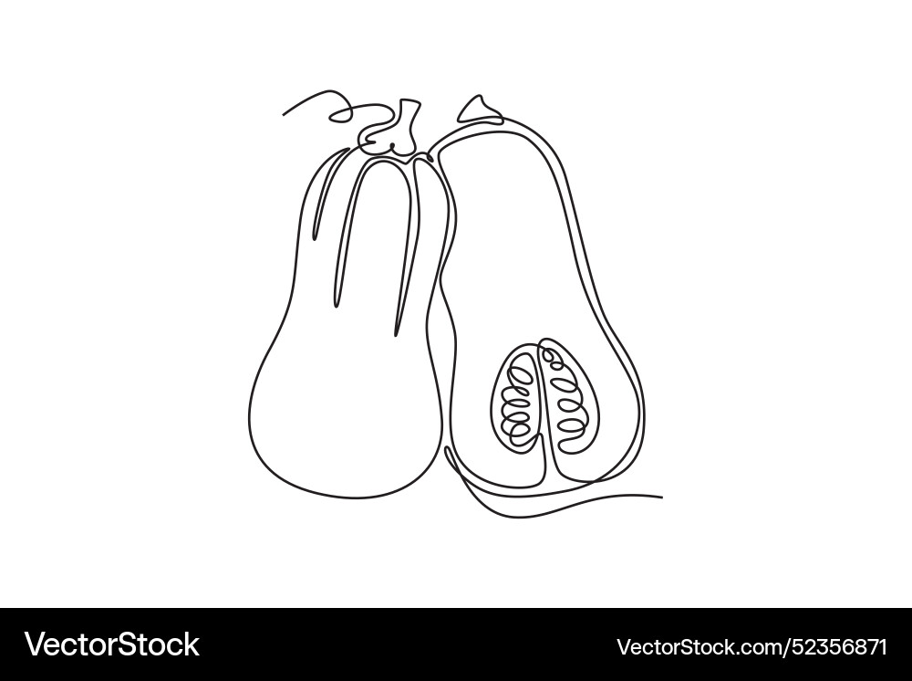 Single continuous line drawing of whole Royalty Free Vector