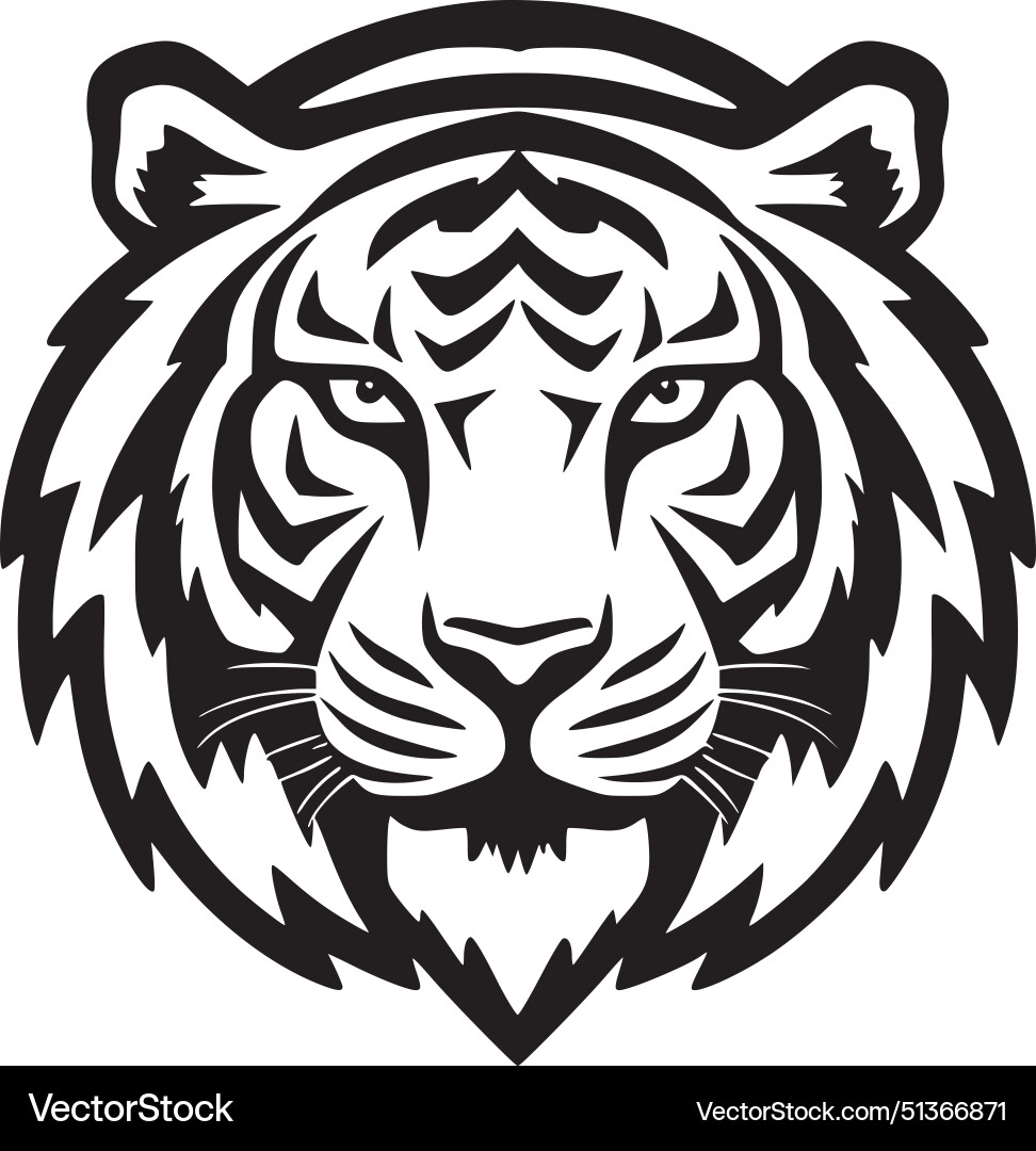 Tiger - minimalist and flat logo Royalty Free Vector Image