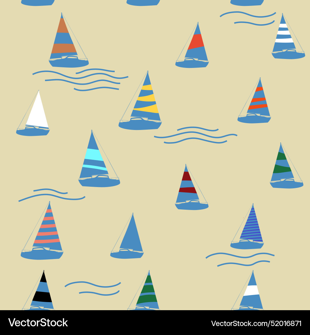 Yacht marine seamless pattern Royalty Free Vector Image