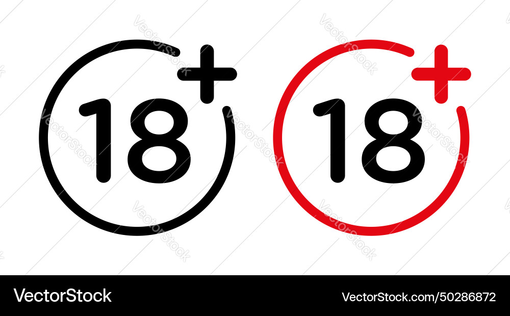 18 plus icon Royalty Free Vector Image - VectorStock