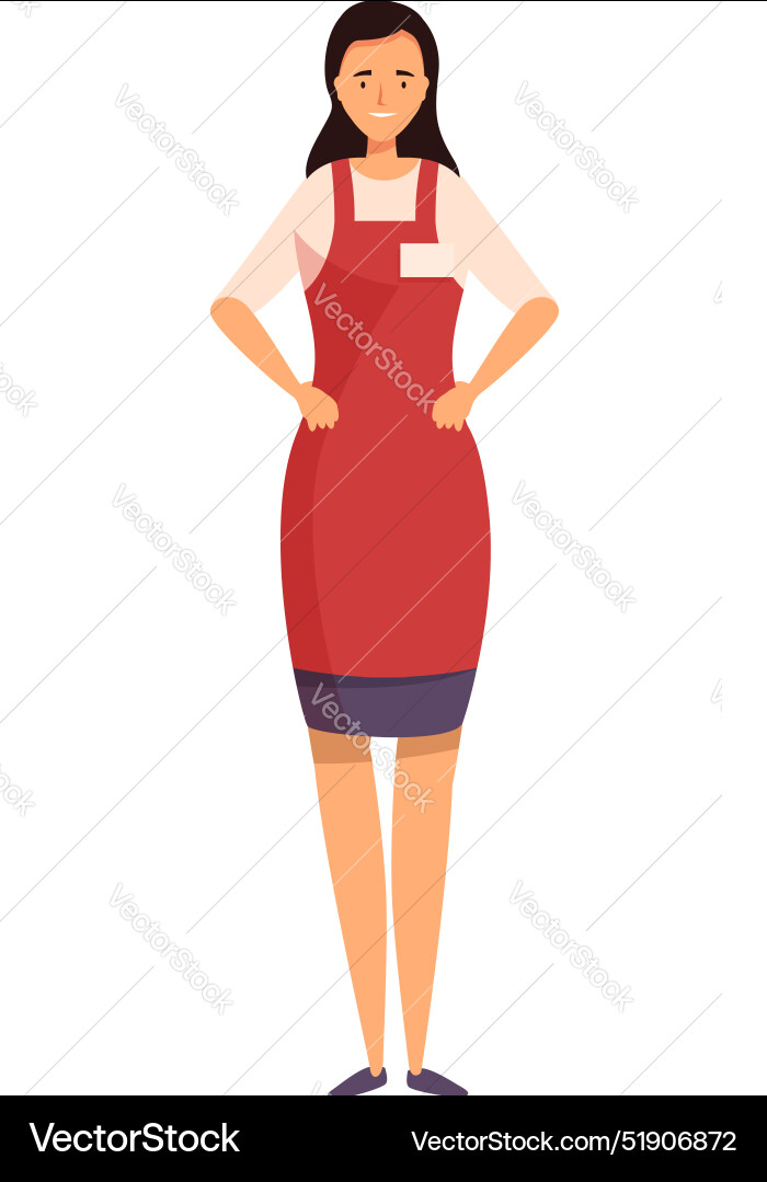 Confident female retail worker smiling Royalty Free Vector