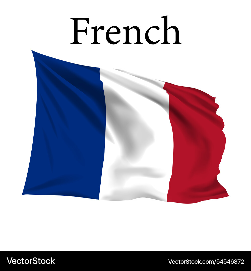 French flag clipart realistic Royalty Free Vector Image