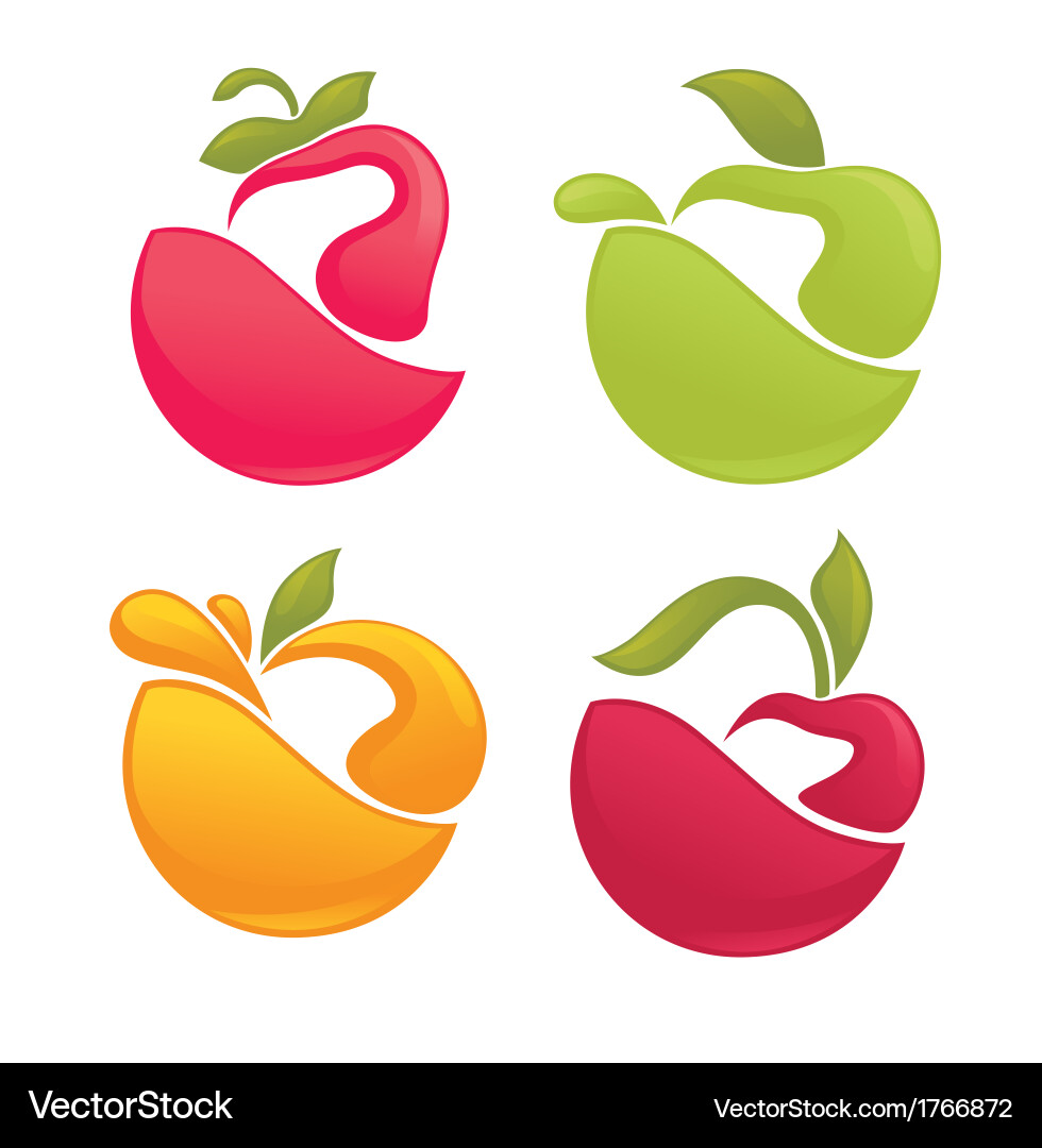 Fruit Stickers & Emblems Royalty Free Vector Image