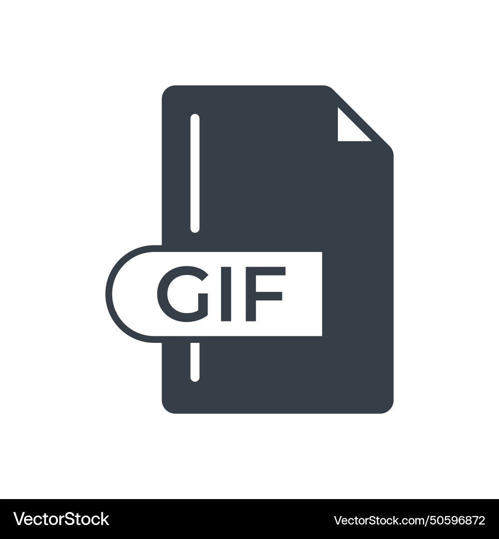 Gif file format icon extension filled Royalty Free Vector