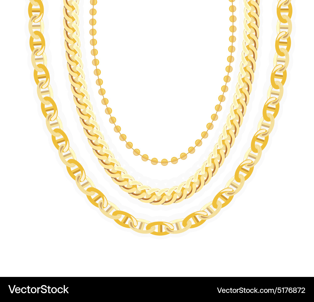 Gold chain jewelry Royalty Free Vector Image - VectorStock