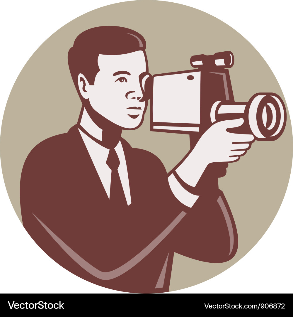 Photographer shooting video Royalty Free Vector Image