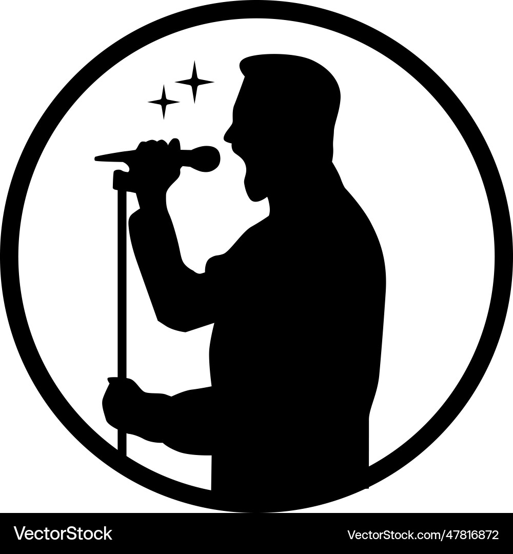 Singer flat style logo Royalty Free Vector Image