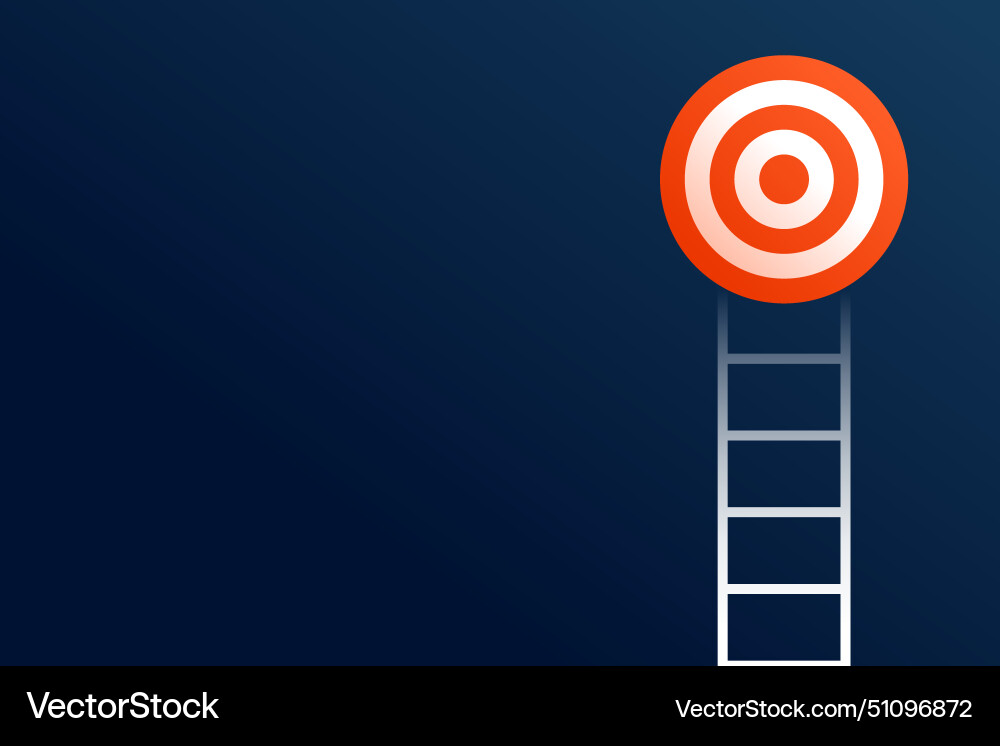 Target achievement concept with white ladder Vector Image