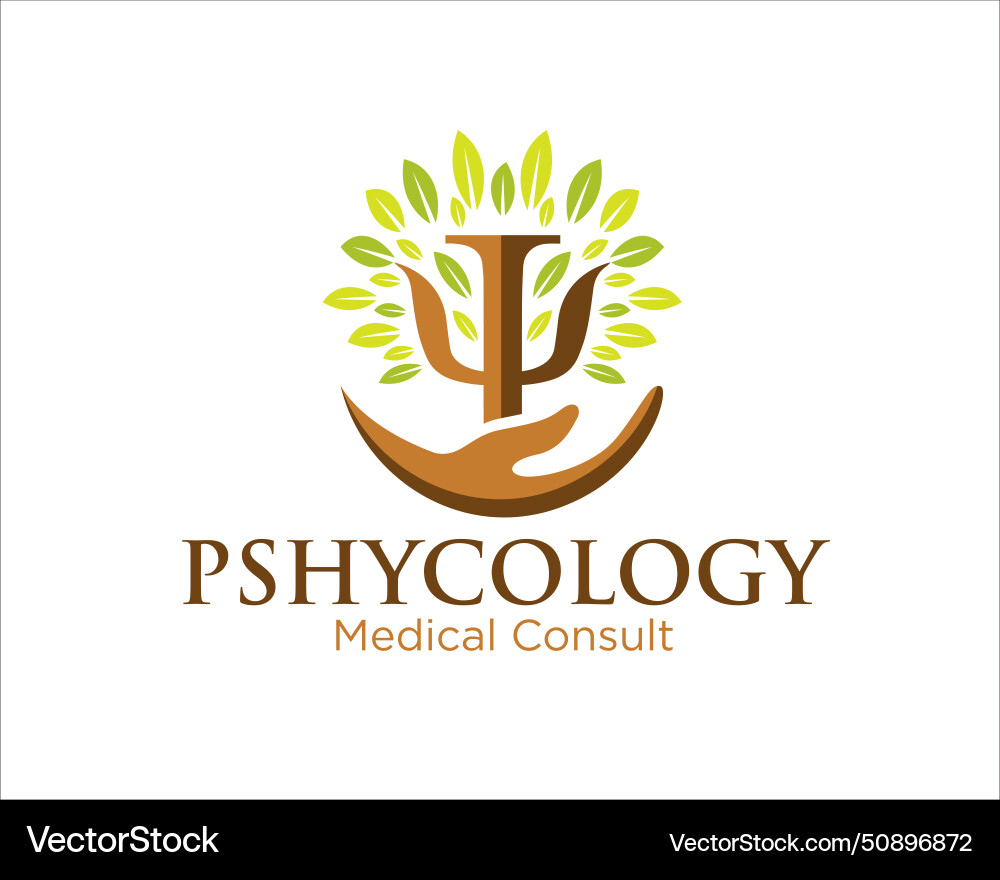 Tree psychology care and protection logo Vector Image