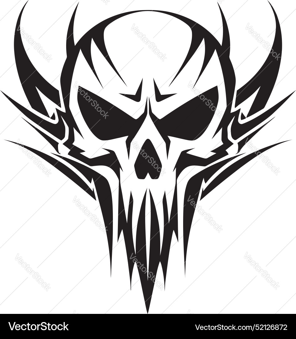 Veiled visions abstract skull emblem spectral Vector Image