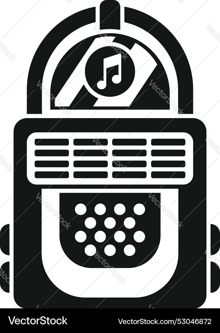 Vintage jukebox playing music icon showing Vector Image