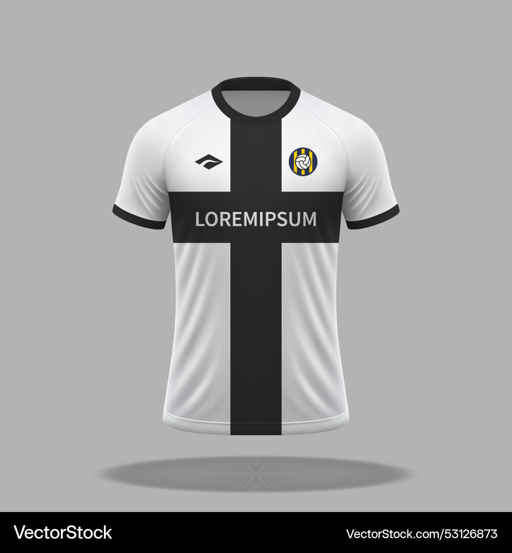 3d realistic soccer jersey in parma style Vector Image