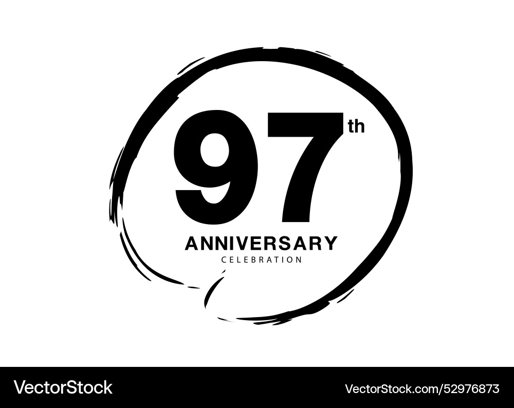 97 years anniversary celebration logo black Vector Image