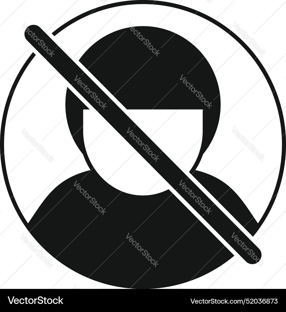 Black silhouette banning a user from internet Vector Image