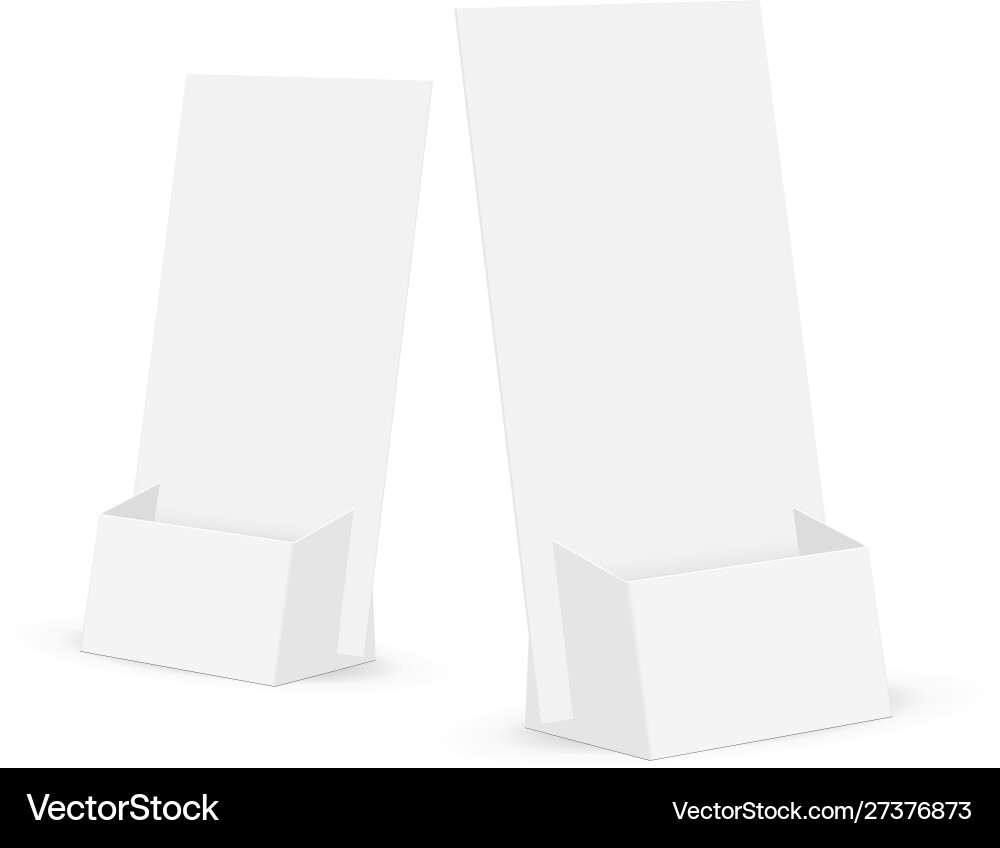 Cardboard Flyer & Brochure Holders Mockups Vector Image