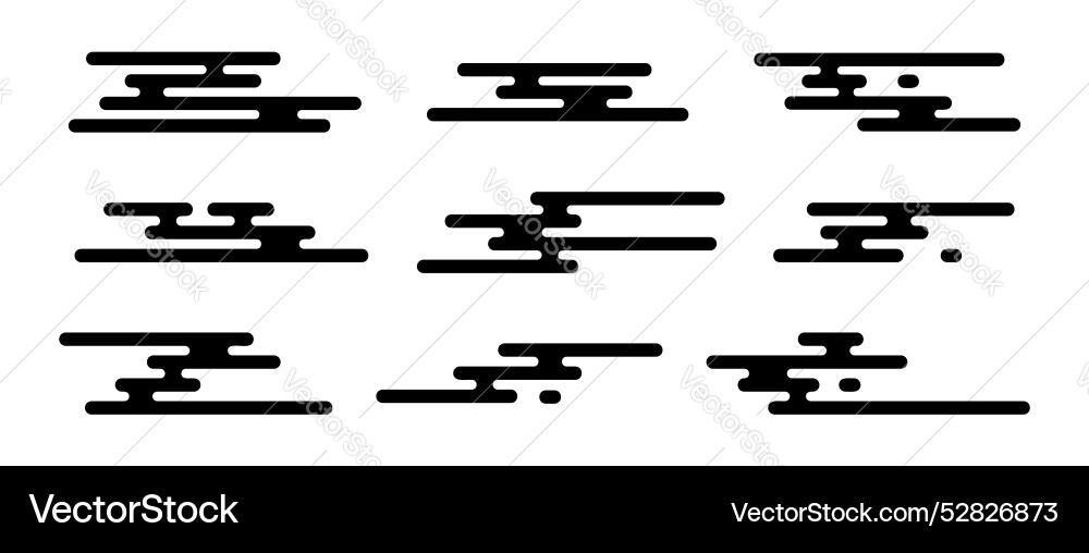 Cloud shapes in asian oriental style traditional Vector Image