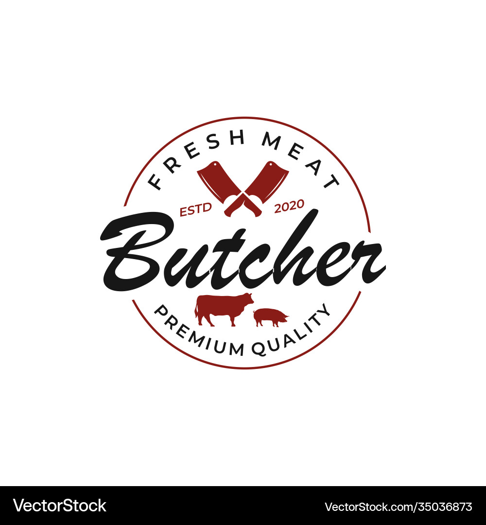 Crossed Cleavers - Meat & Livestock Royalty Free Vector