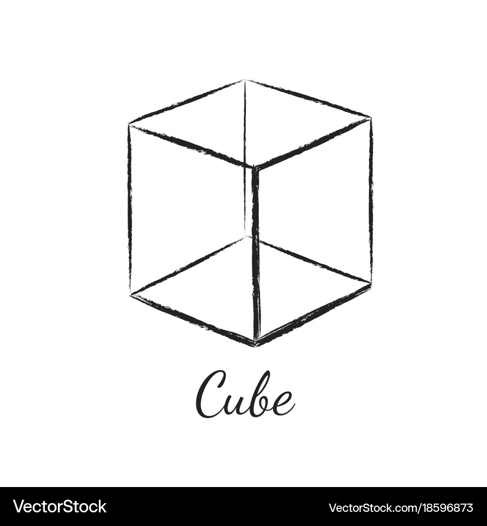Cube geometric shape Royalty Free Vector Image