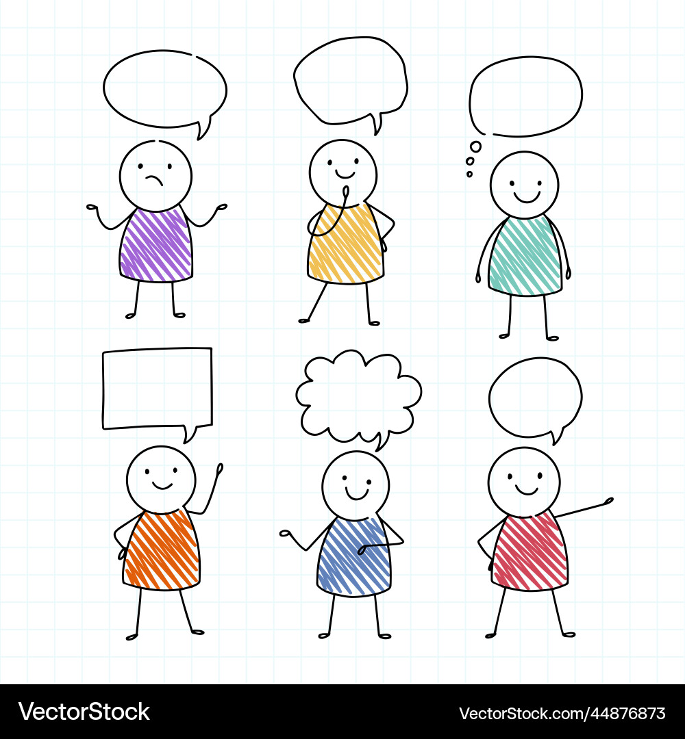 Hand drawn style stickman pack Royalty Free Vector Image