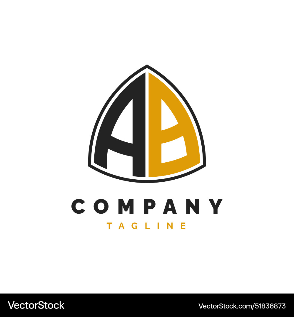 Initial letter ab logo design alphabet ab logo Vector Image
