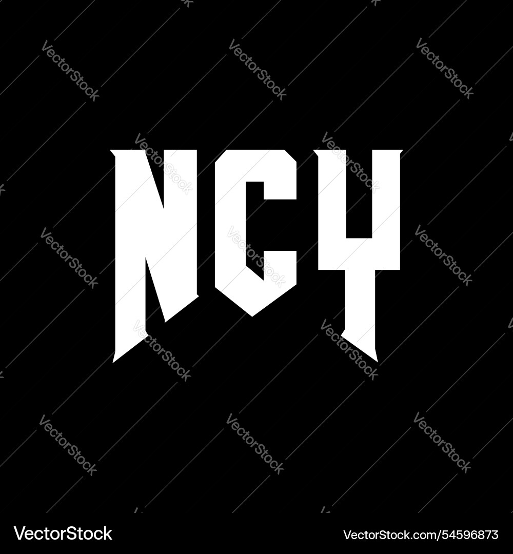 Ncy letter logo design for technology company Vector Image