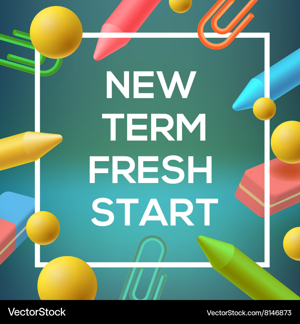 New term back to school background Royalty Free Vector Image