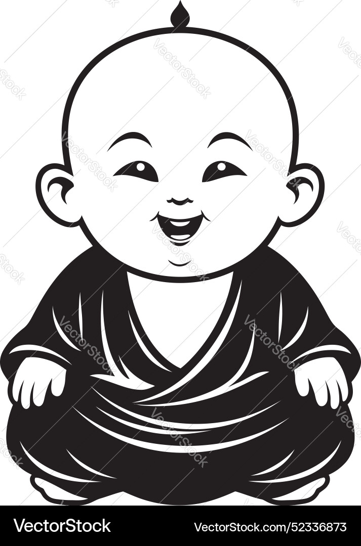 Peaceful prodigy zen silhouette enlightened Vector Image