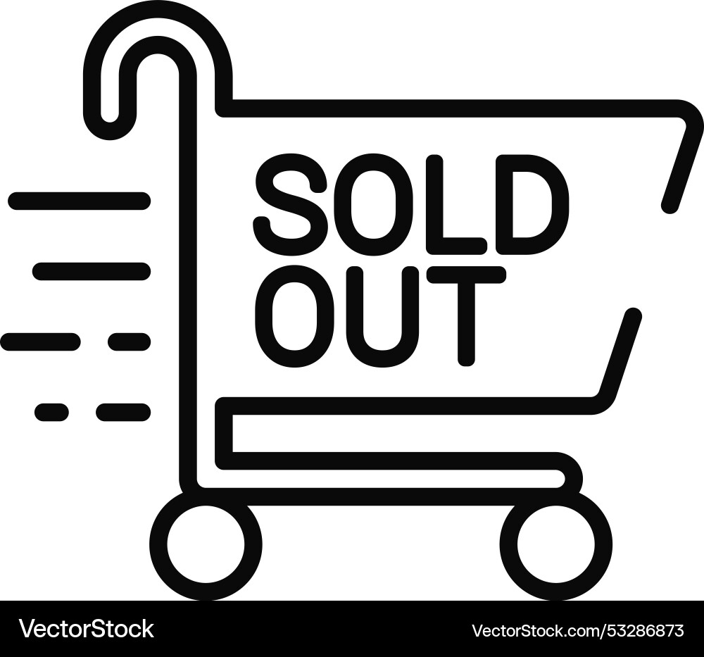 Rounded stroke sold out icon Royalty Free Vector Image
