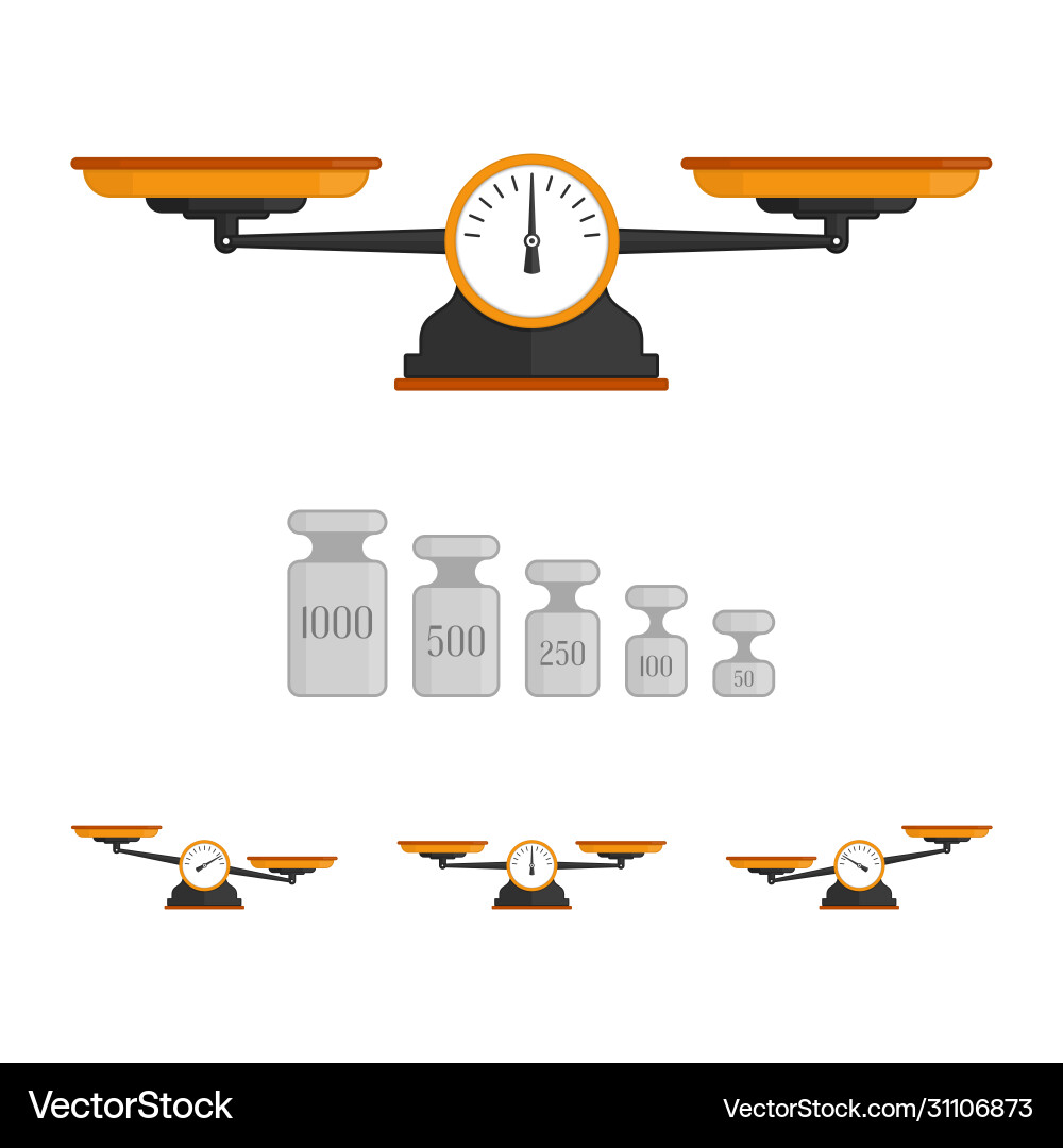 Scales with weights Royalty Free Vector Image - VectorStock