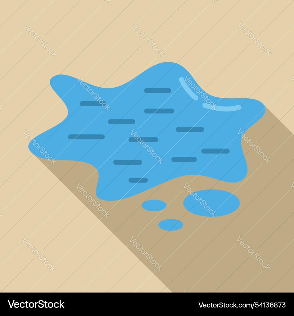 Water puddle splashing on the ground with small Vector Image