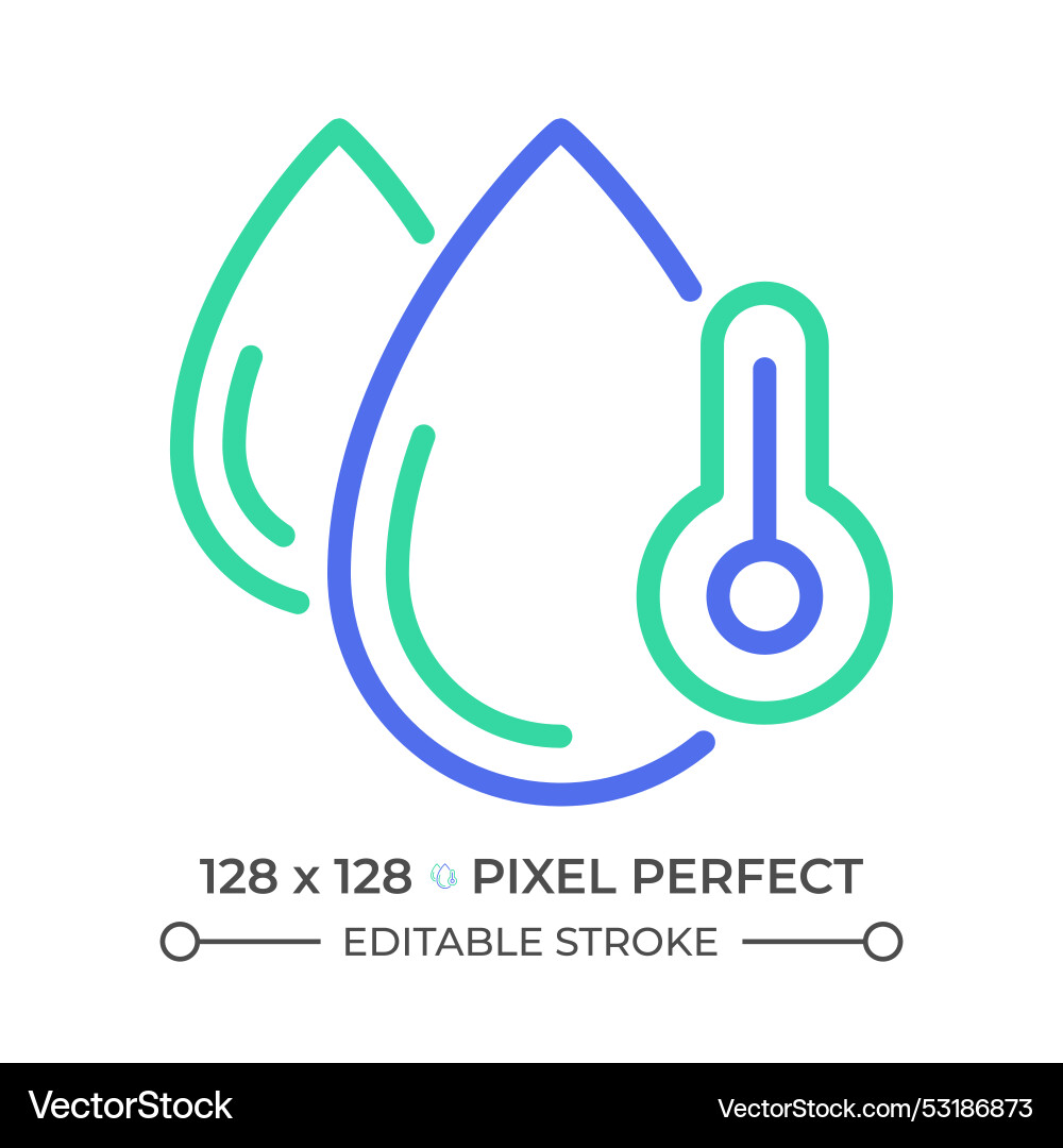 Water temperature two color line icon Royalty Free Vector