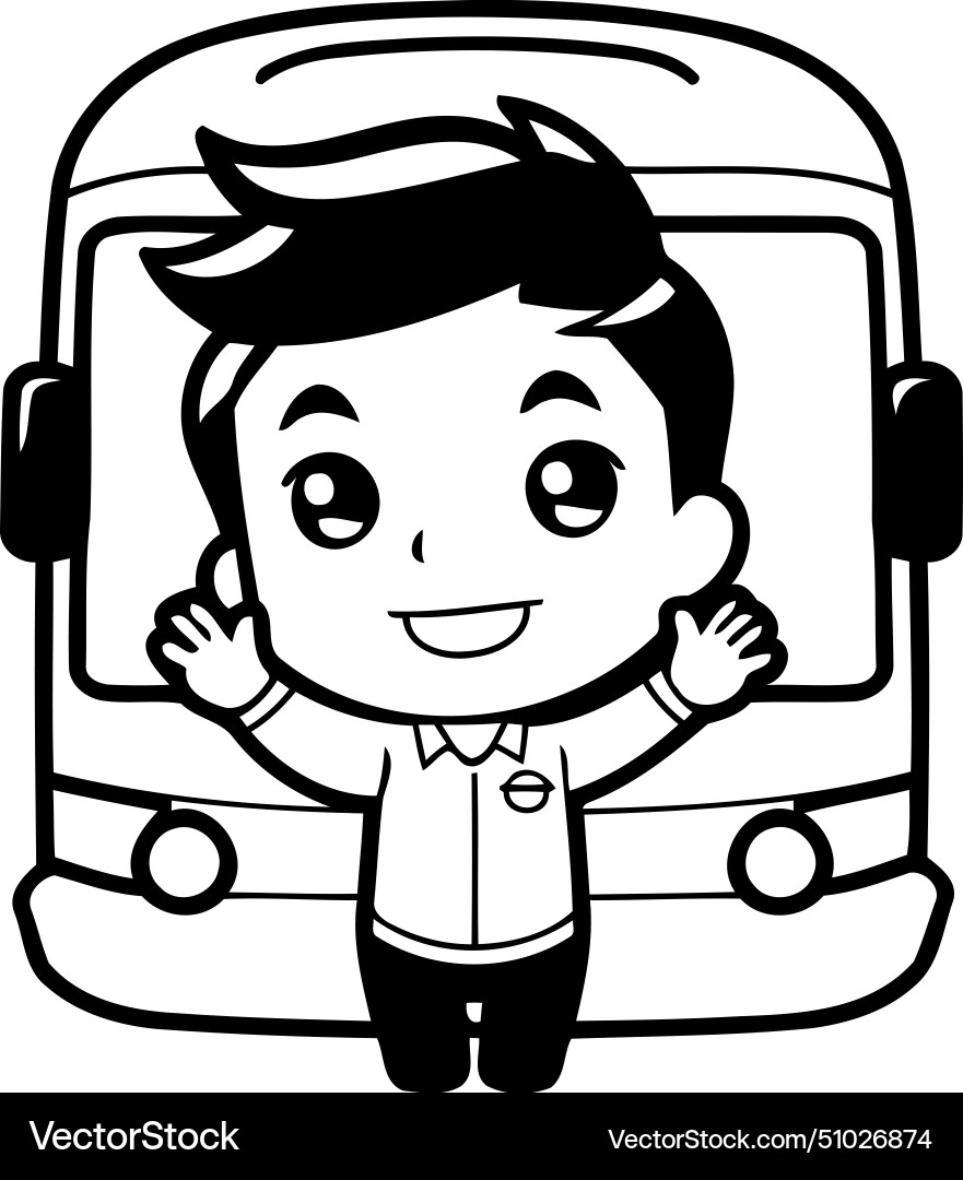Bus driver character design transportation Vector Image