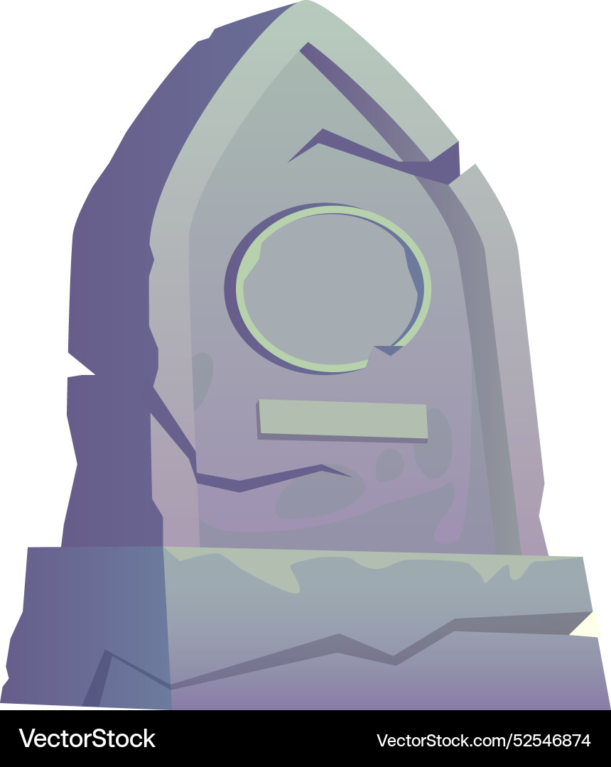 Gravestone cartoon icon halloween creepy element Vector Image