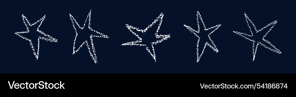 Hand drawn star with crayon and chalk texture kid Vector Image