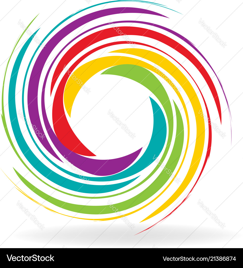 Rainbow circle swirl logo icon Royalty Free Vector Image