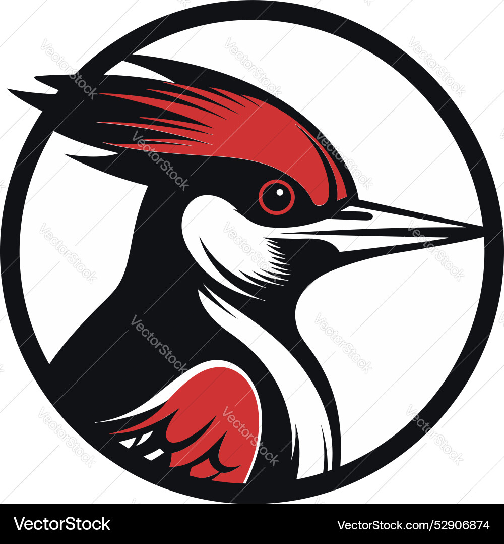 Woodpecker logo design Royalty Free Vector Image