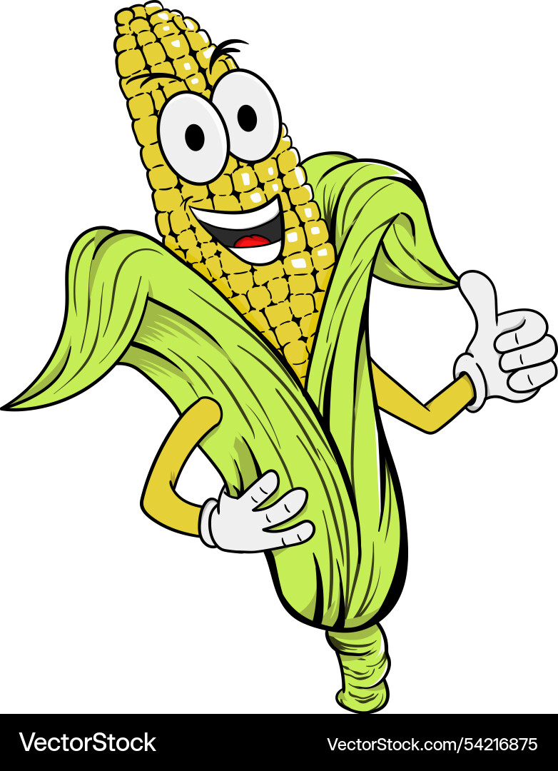 Corn funny character Royalty Free Vector Image