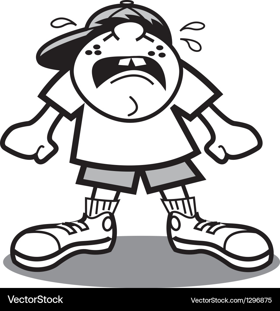 Kid crying Royalty Free Vector Image - VectorStock