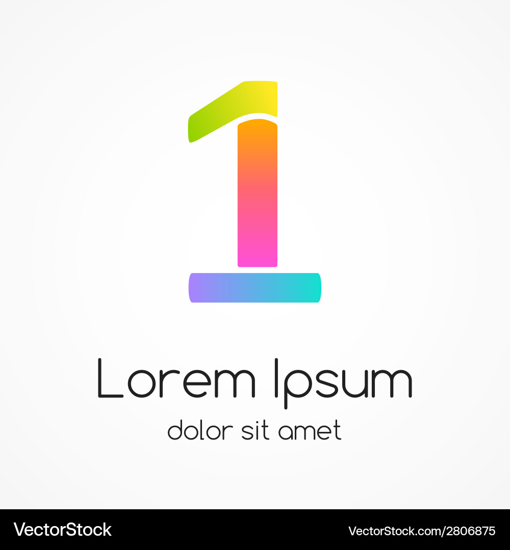 Logo number 1 company design template Royalty Free Vector
