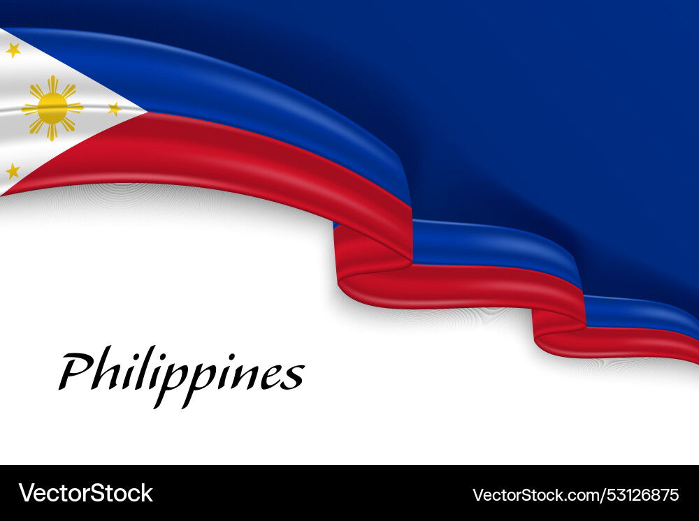 Philippine Flag Ribbon Wave Royalty Free Vector Image