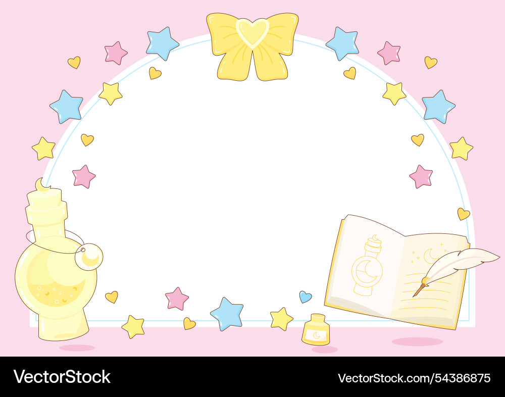 Pink philter potion class frame 2 Royalty Free Vector Image