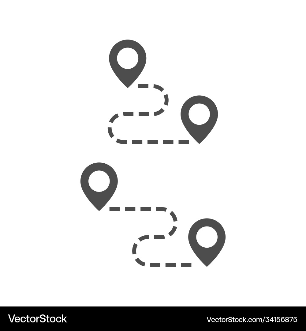 Road map black icon Royalty Free Vector Image - VectorStock