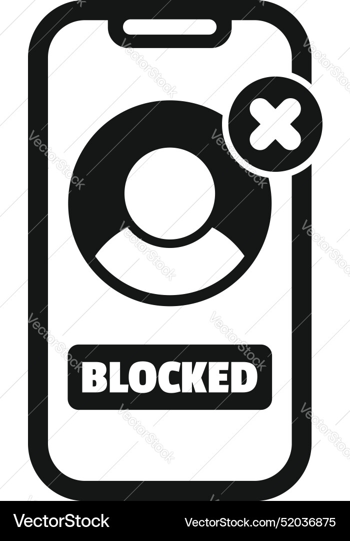 Smartphone blockieren Kontakt Online-Datenschutz Vektorbild