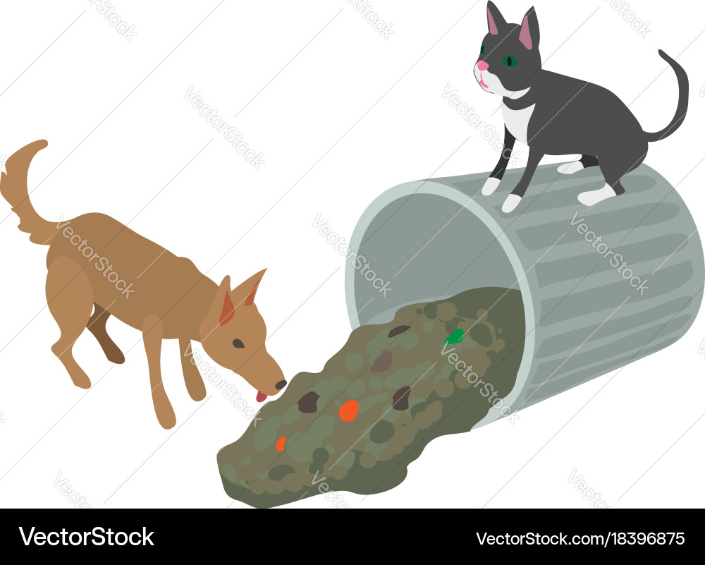 Stray animal icon isometric 3d style Royalty Free Vector