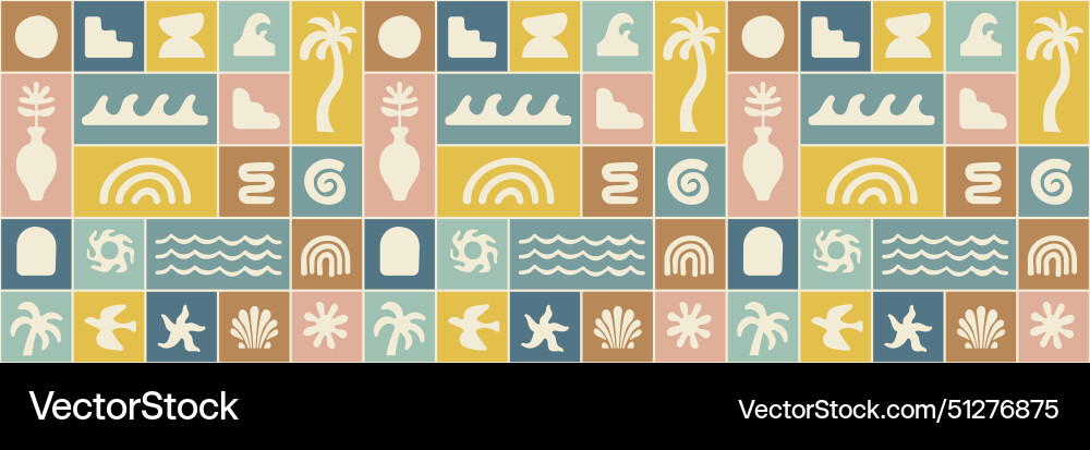 Tropical Palm Beach Pattern Royalty Free Vector Image