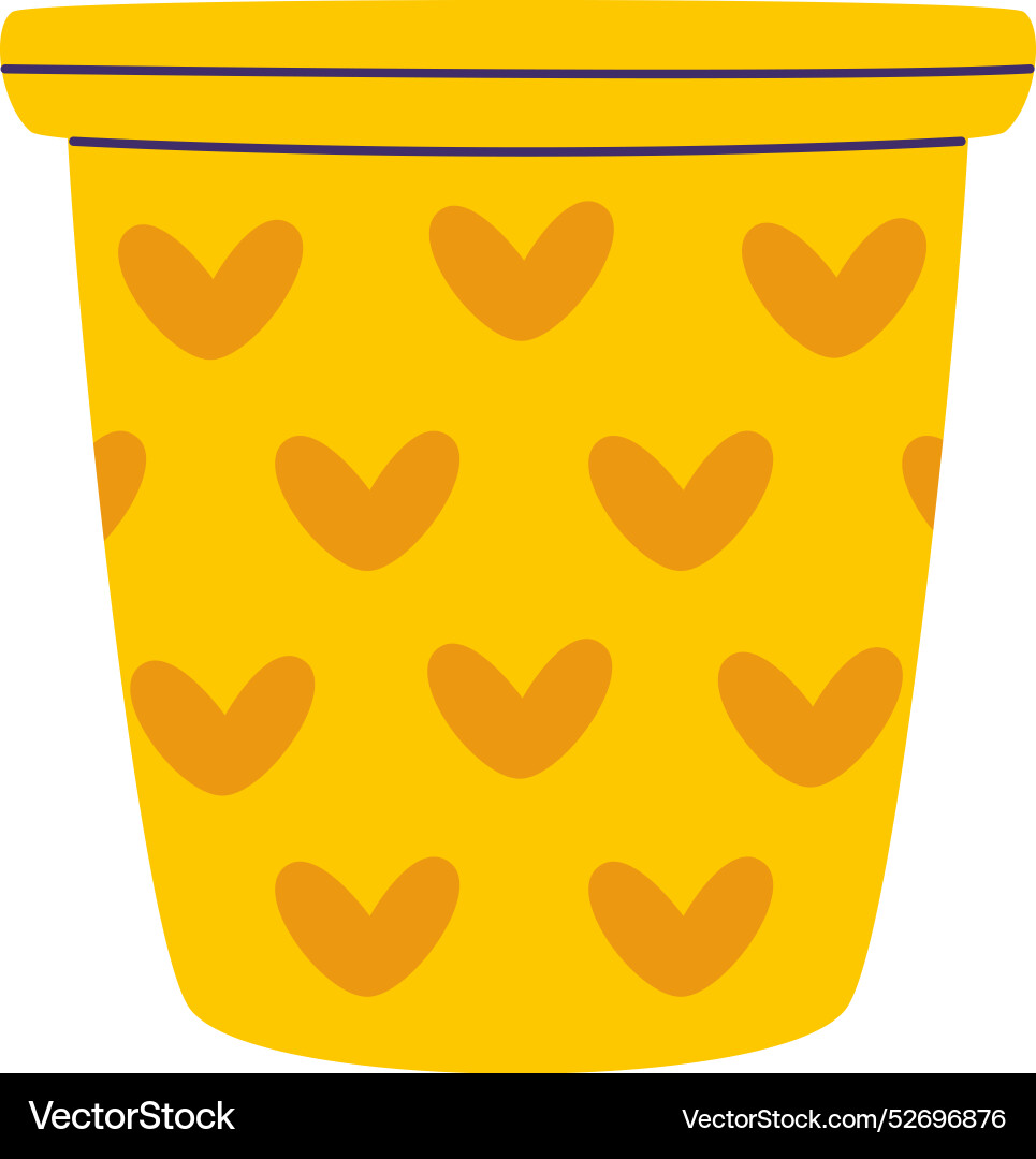 Cup with hearts for school supplies Royalty Free Vector