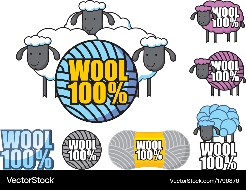 Emblem of wool sheep Royalty Free Vector Image