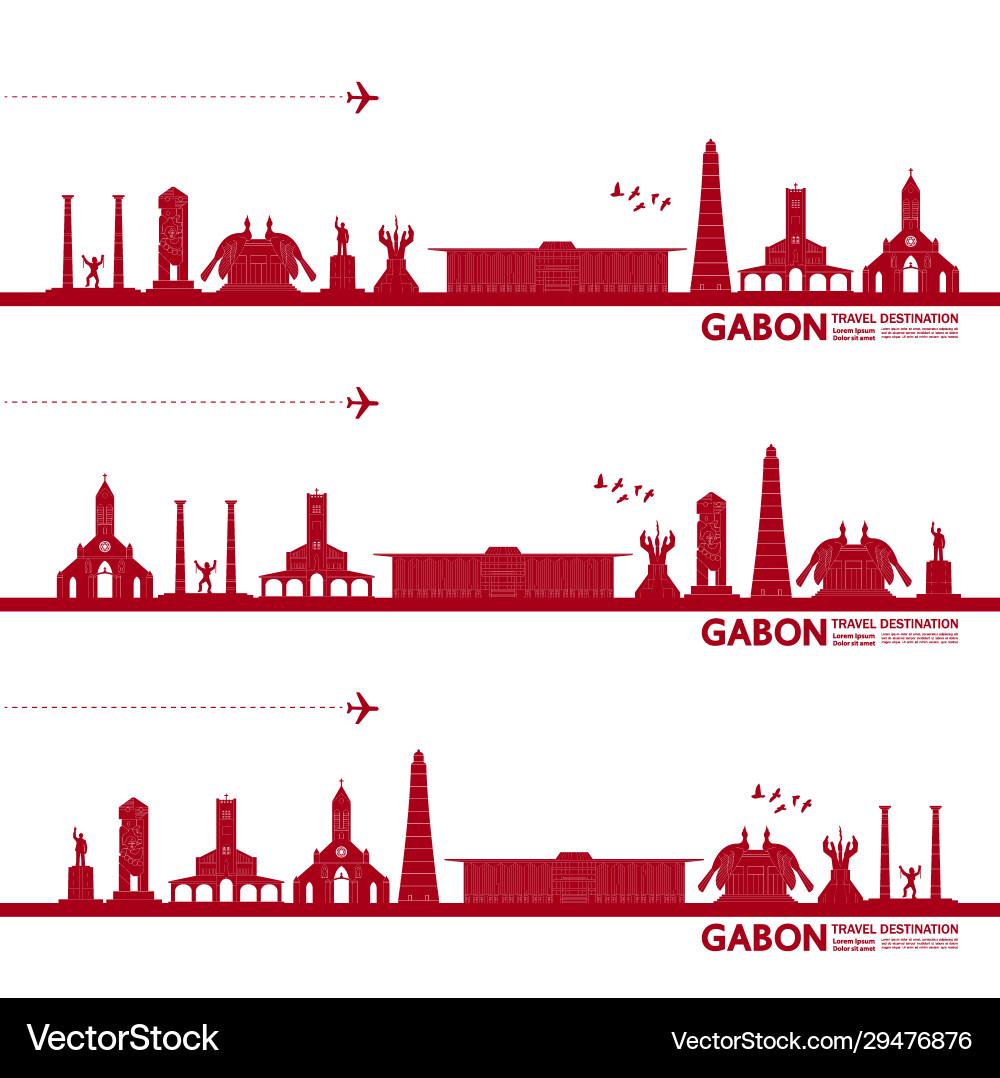 Gabon travel destination Royalty Free Vector Image