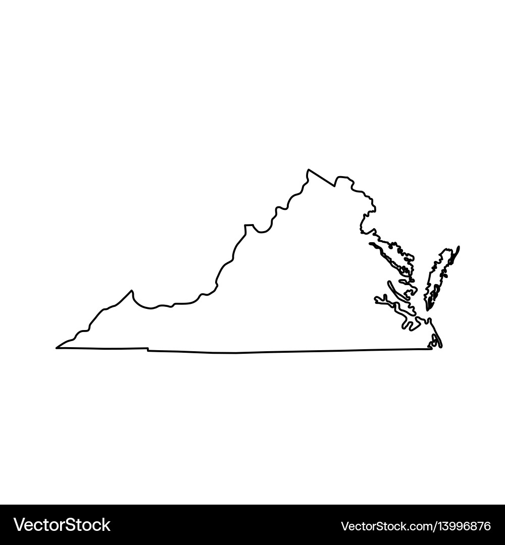 Map of the us state virginia Royalty Free Vector Image