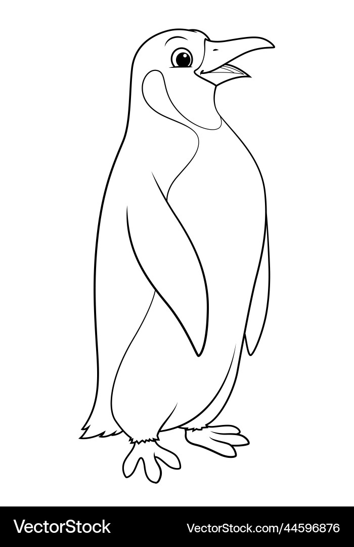 Penguin cartoon animal bw Royalty Free Vector Image Penguin cartoon animal bw Royalty Free Vector Image